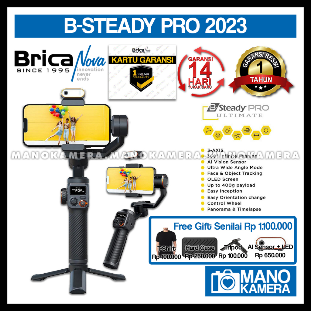 Jual Brica B-Steady PRO Ultimate BSteady Smartphone HP Gimbal Stabilizer | Shopee Indonesia