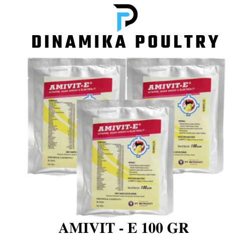 Jual Amivit- E 100 gr Vitamin, Amino Acid, and Elektrolit hewan ternak ...