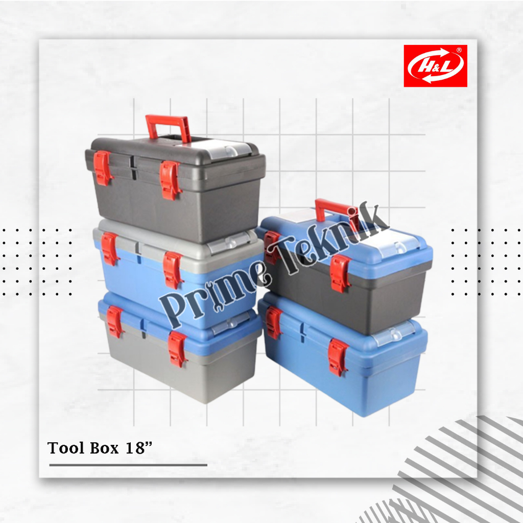 Jual Tool Box Kotak Perkakas BESAR 18" H&L Tools Box Toolbox Plastik 18 inch HL | Shopee Indonesia