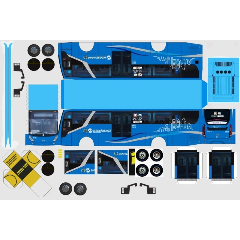 Jual Lembaran Pola Papercraft Bus skala 50 Transjakarta | Shopee Indonesia