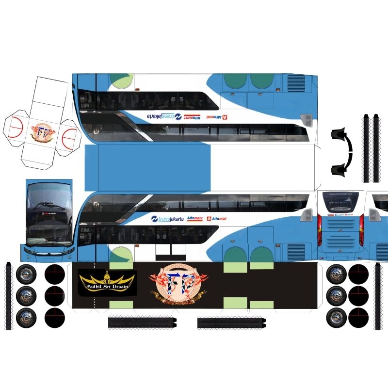 Jual Lembaran Pola Papercraft Bus skala 50 Transjakarta | Shopee Indonesia