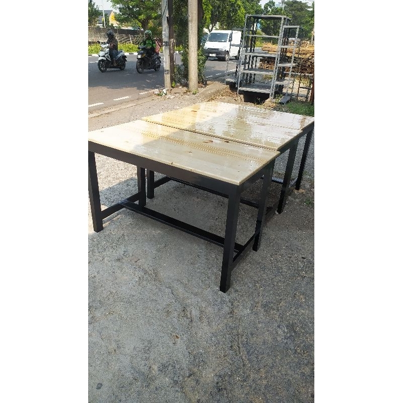 Jual meja cafe jati belanda /meja resto / meja makan jati belanda | Shopee Indonesia
