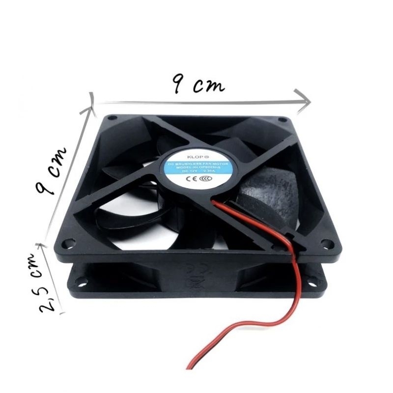 Jual KLOP Cooling Fan / Kipas Pendingin 12V 9x9 DC Socket | Shopee ...