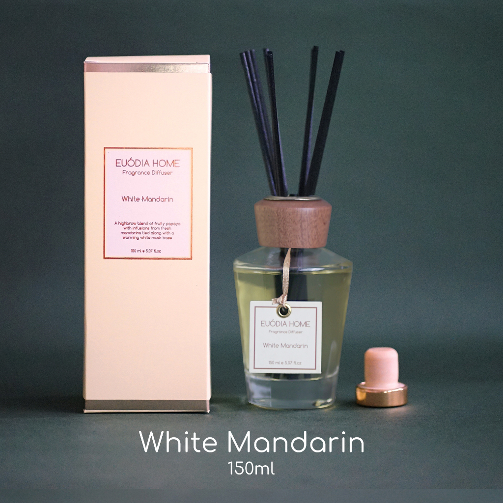 Jual Euodia Home White Mandarin Fragrance Diffuser 150 ml - Aromaterapi Pengharum Ruangan Reed ...