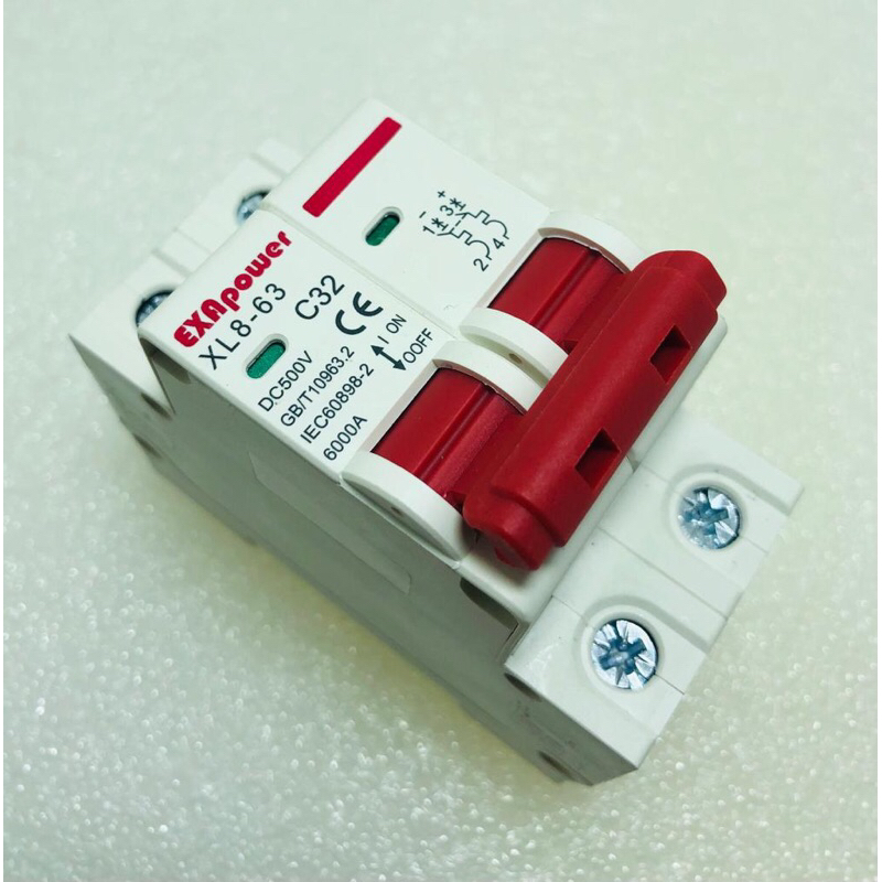 Jual EXAPOWER MCB DC 2P 32A 500V Circuit Breaker DC 2 Poles 32A ...