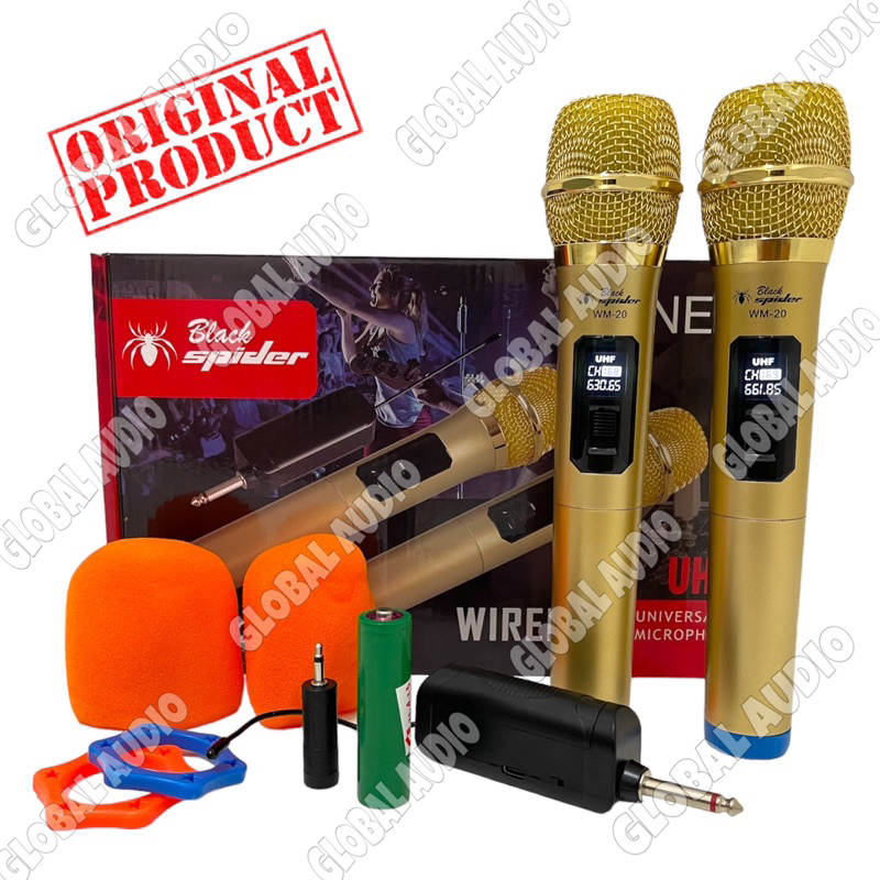 Jual Mic Wireless Black Spider WM-20 Original 2bh Microphone Wireless ...