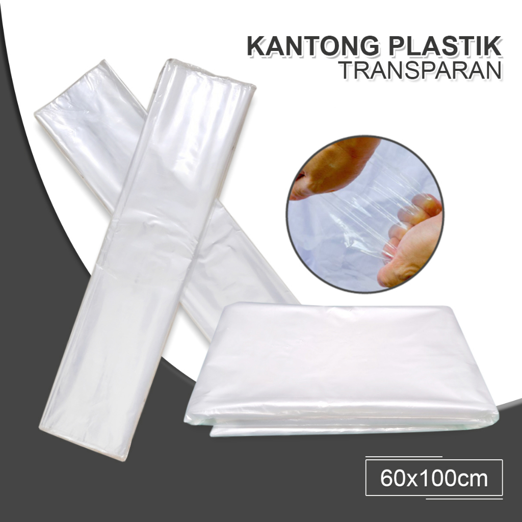 Jual 1 Lembar Kantong Plastik Transparan Besar Plastik PE Serbaguna ...