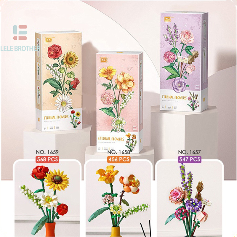 Jual LELE BROTHER DIY Building blocks flowers/bouquet gift building ...