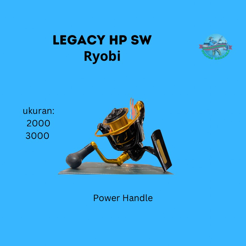 Jual Reel Legacy SW Ryobi Power Handle 2000 3000 warna Gold emas ...