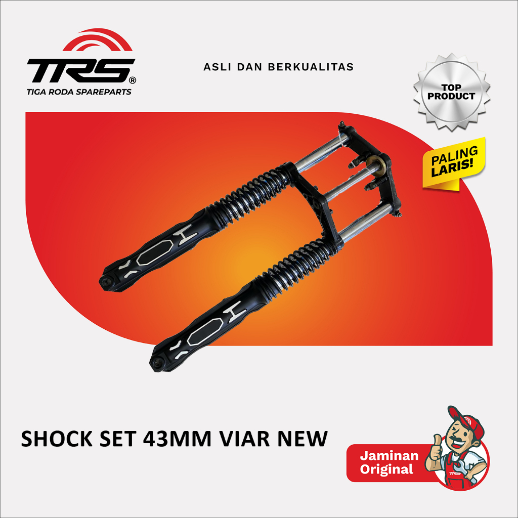 Jual TRS Shock Full Set Fullset 43mm Shockbreaker Motor Roda Tiga Viar ...