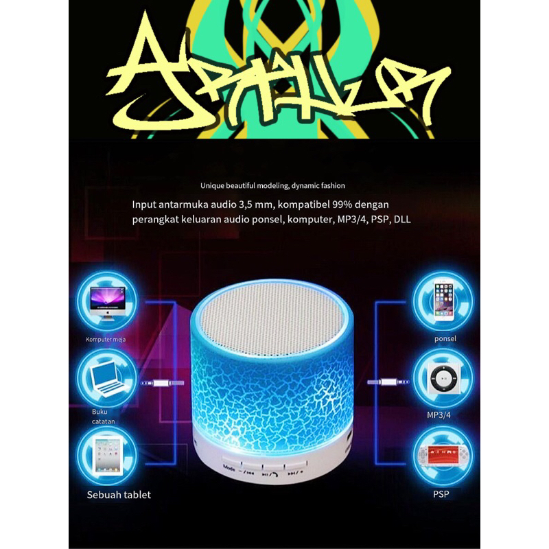 Jual Mini Speaker Bluetooth Mini Retak Portabel Retak Lampu Led Music ...