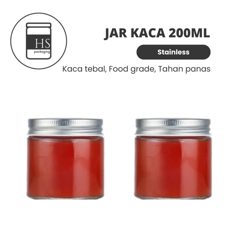 Jual HS PACKAGING - Tutup Stainless 200ml Jar Kaca | Shopee Indonesia
