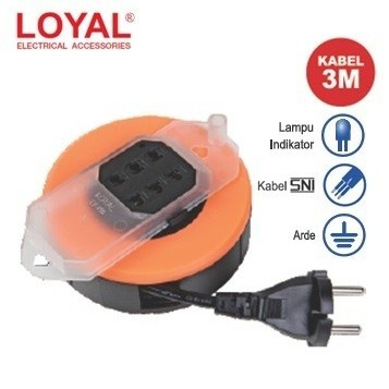 Jual Loyal LY-150 Kabel Box Roll 3 Meter terminal Travel Mini 3 Lubang ...