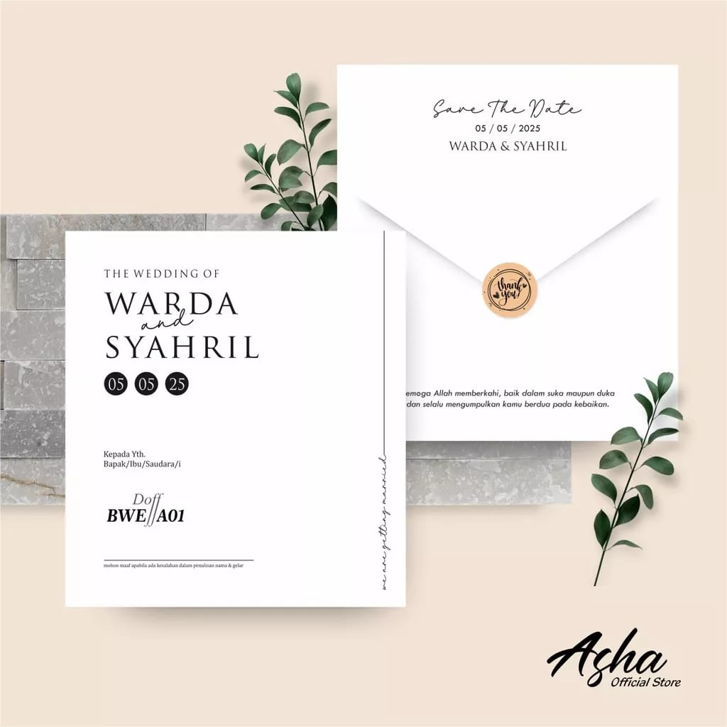 Jual SAMPLE UNDANGAN NIKAH ASHA - SAMPLE CETAK UNDANGAN PERNIKAHAN ...