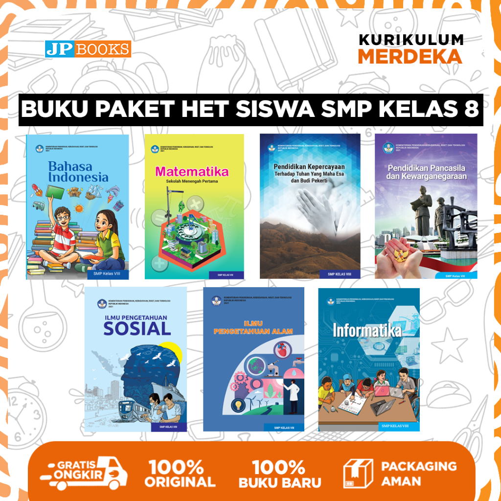 Jual JP Books – (KURIKULUM TERBARU) Buku Siswa / Buku Teks Utama HET Kurmer Sekolah SMP Kelas 8 ...