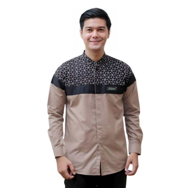Jual Loober - Baju Koko Pria Lengan Panjang Motif Senopati Coksu Cream ...