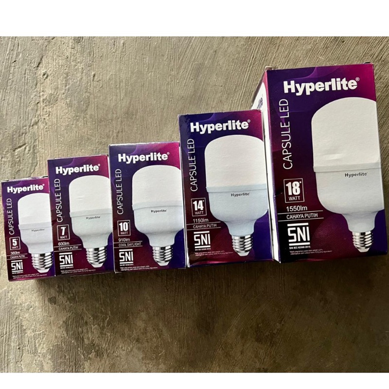 Jual Hyperlite Capsule Bohlam Lampu LED 5-7-10-14-18-26 Watt Cool ...