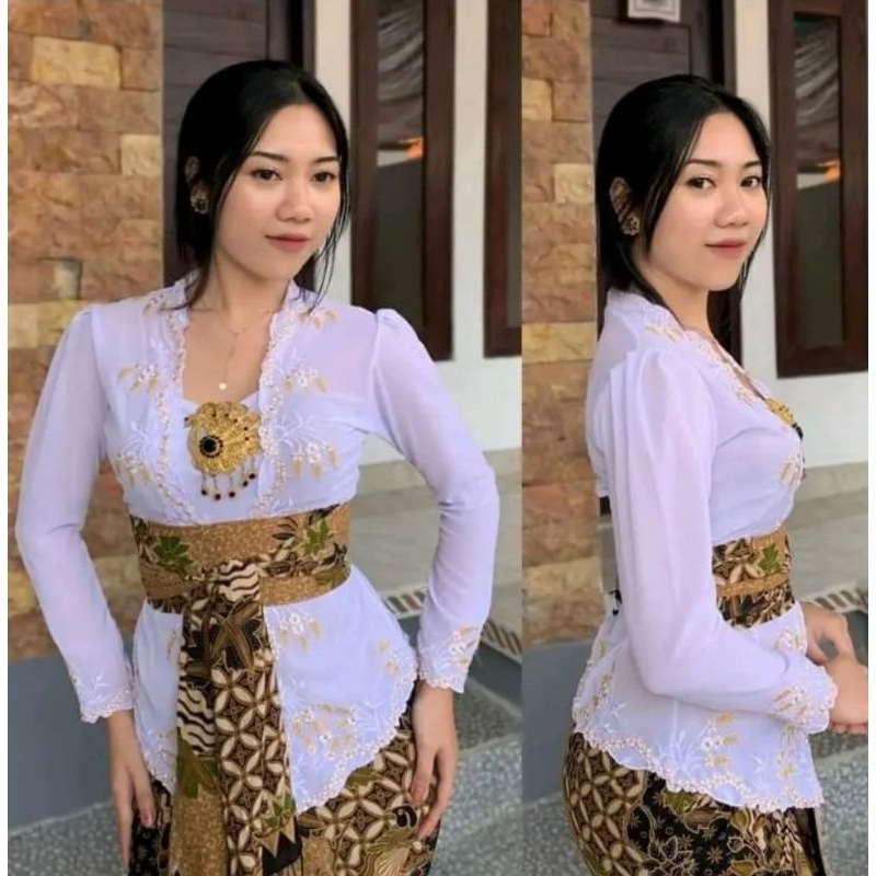 Jual Kebaya Jadi Bordir Tangan Panjang Motif Padi || Kebaya Adat Bali ...
