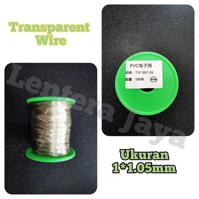 Jual Cable Kabel Transparent Transparan Wire 1.05mm Tunggal untuk ...