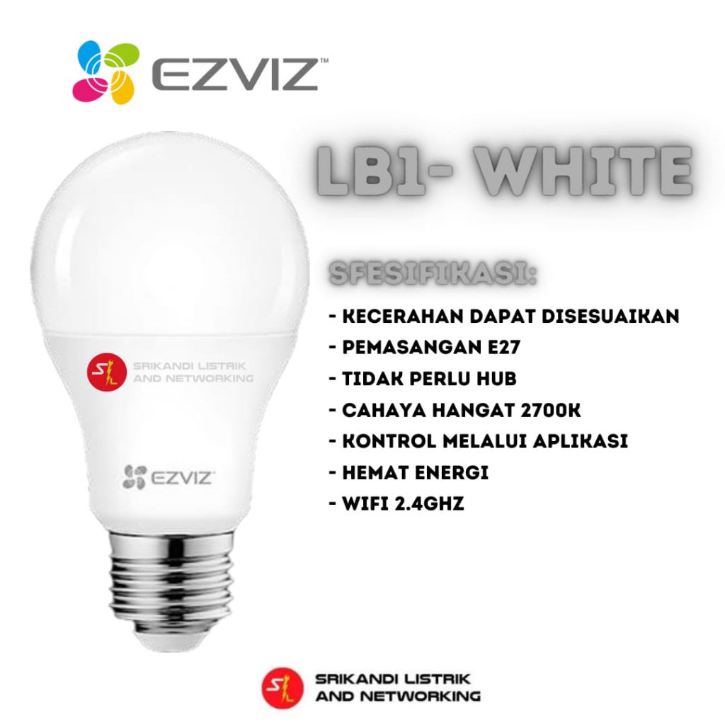 Jual Lampu Pintar Smart Lamp EZVIZ LB1 - WHITE Cahaya Putih/ LAMPU ...