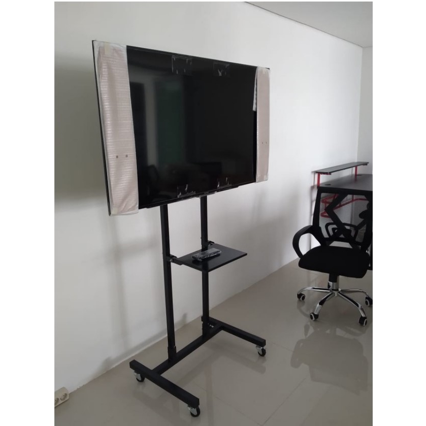Jual standing bracket tv roda dorong 65 60 55 50 49 43 42 40 32 inch ...
