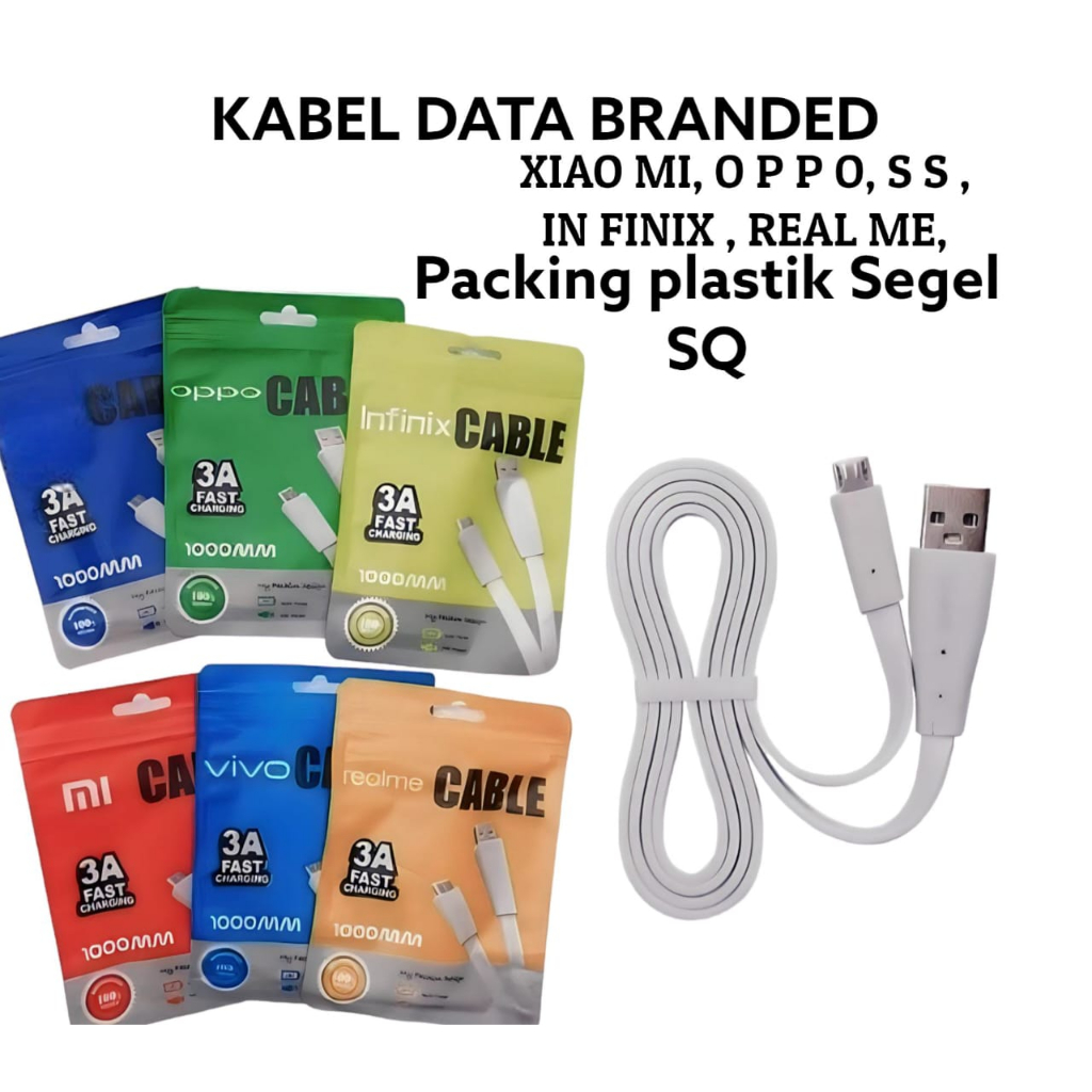Jual Kabel Data Branded 3.0A Type C With Packing Plastik | Shopee Indonesia