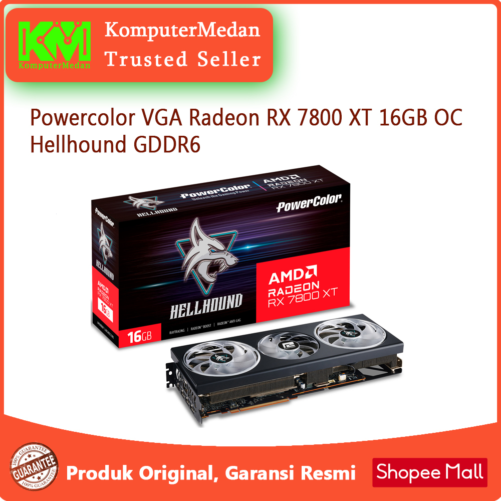 Jual VGA Powercolor Radeon RX 7800 XT 16GB OC Hellhound GDDR6 | Shopee ...