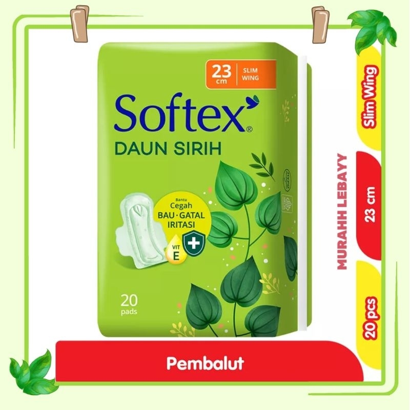Jual PEMBALUT SOFTEX DAUN SIRIH SLIM WING 23 CM | Shopee Indonesia