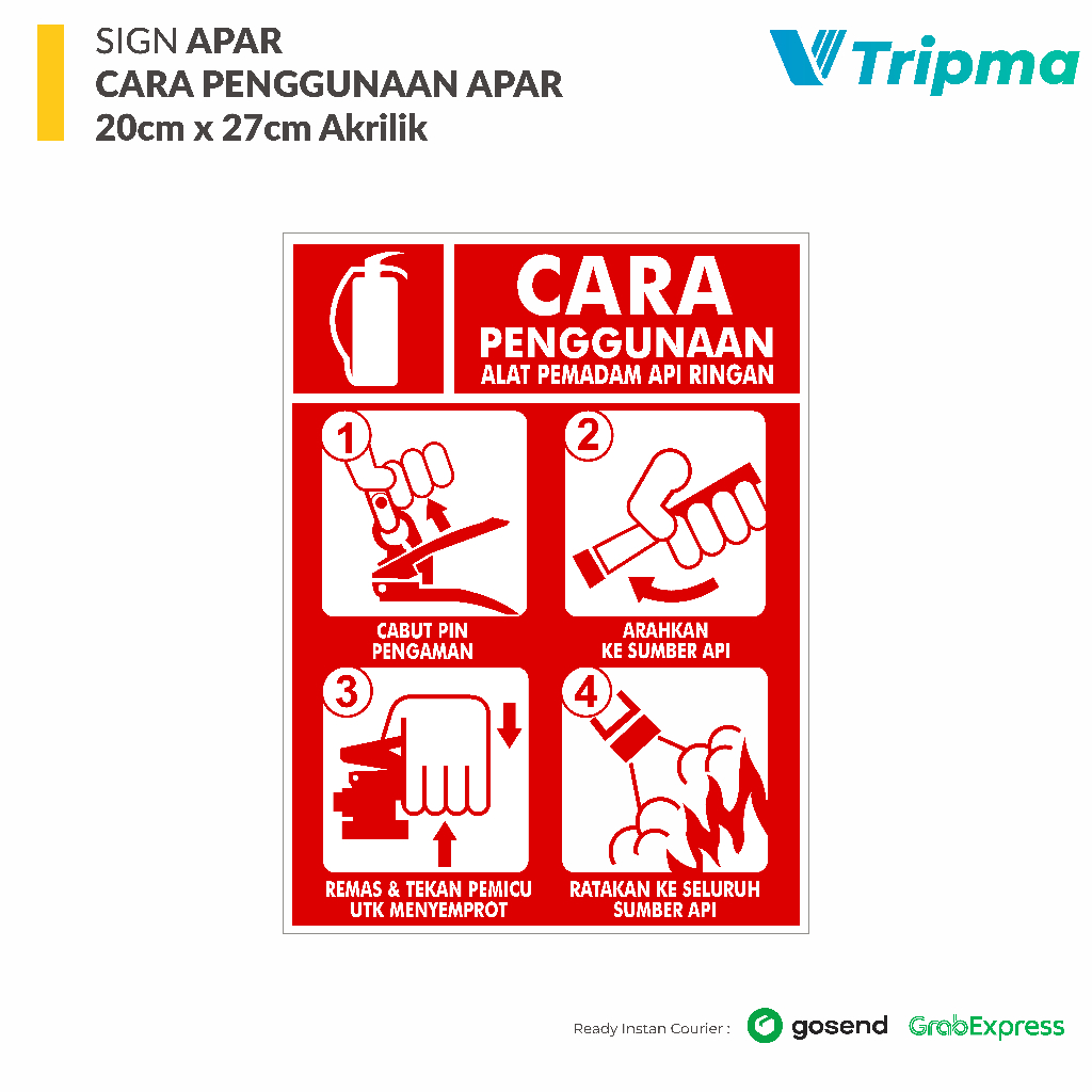 Jual Rambu Petunjuk Penggunaan APAR-Akrilik 2mm + Print Mirror | Shopee ...