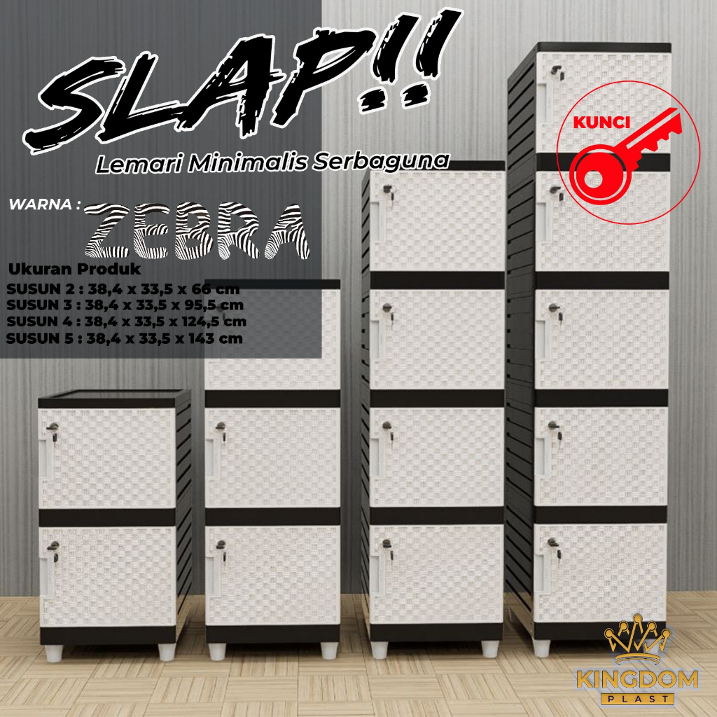Jual Lemari Plastik Pakaian Serbaguna Minimalis Slap Kingdom Zebra FULL ...