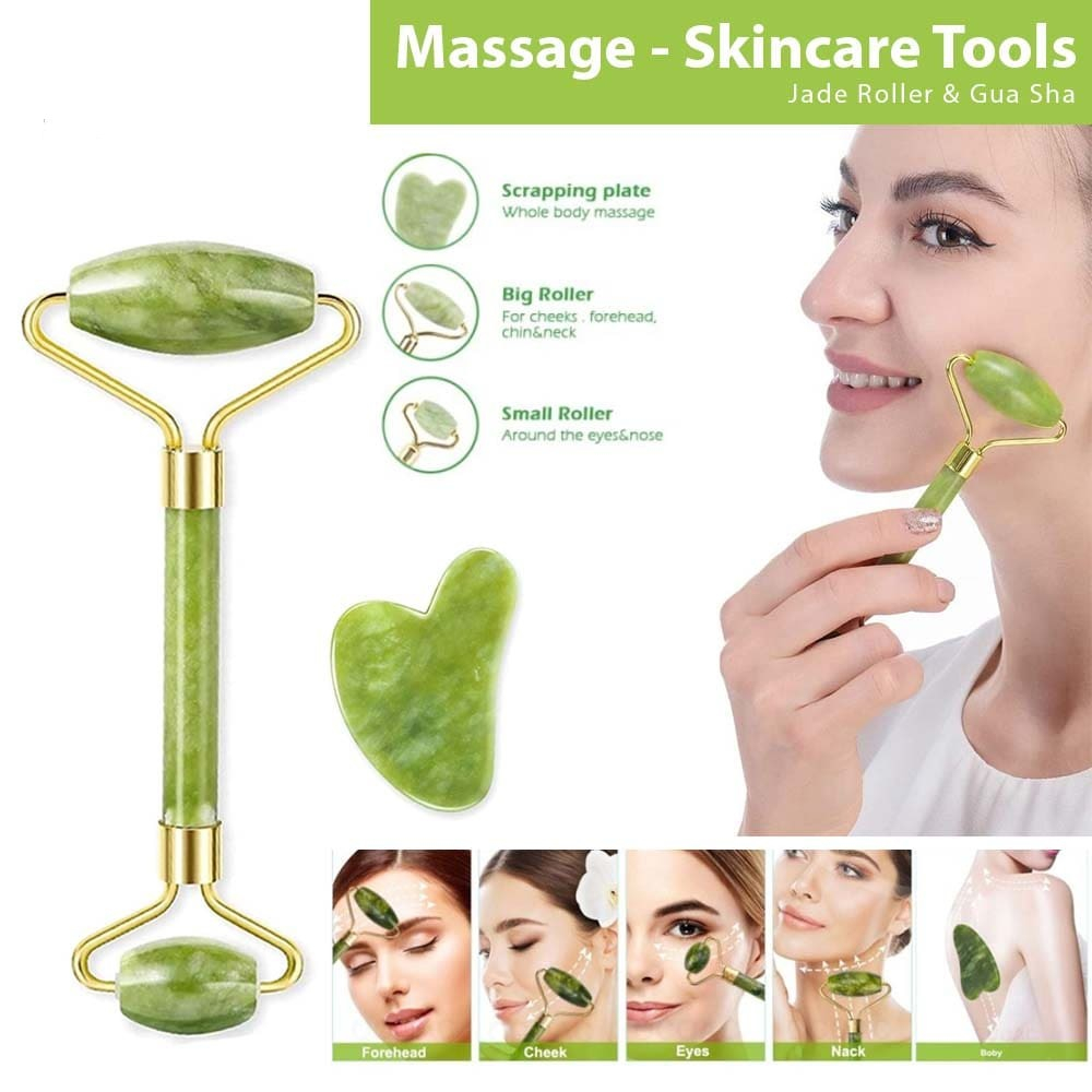 Jual TC282 Face Massage Jade Roller Guasha / Alat Pijat Pengencang ...