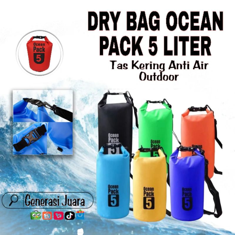 Jual Dry Bag Ocean Pack 5 Liter - Tas Traveling -Tas Panjat Tebing - Tas Sepeda - Tas Pantai ...