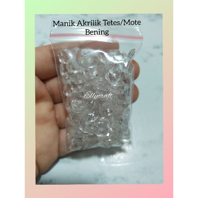 Jual 20gr Manik Akralik Tetes Bening/Mote payet Akrilik | Shopee Indonesia