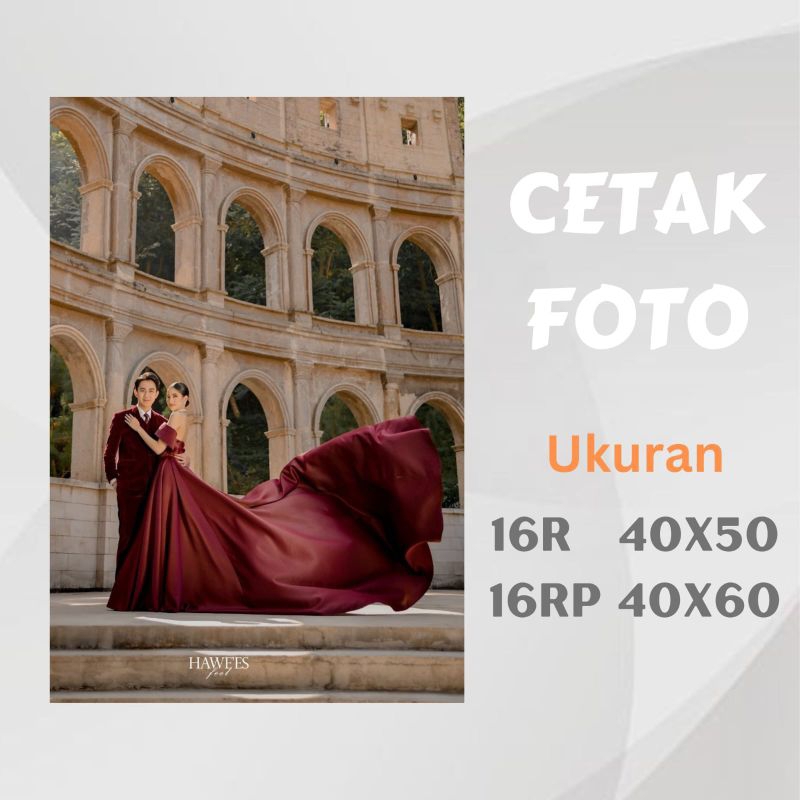 Jual Cetak Foto 16R(40x50) 16RP(40x60) + Laminasi Tanpa Bingkai | Shopee Indonesia