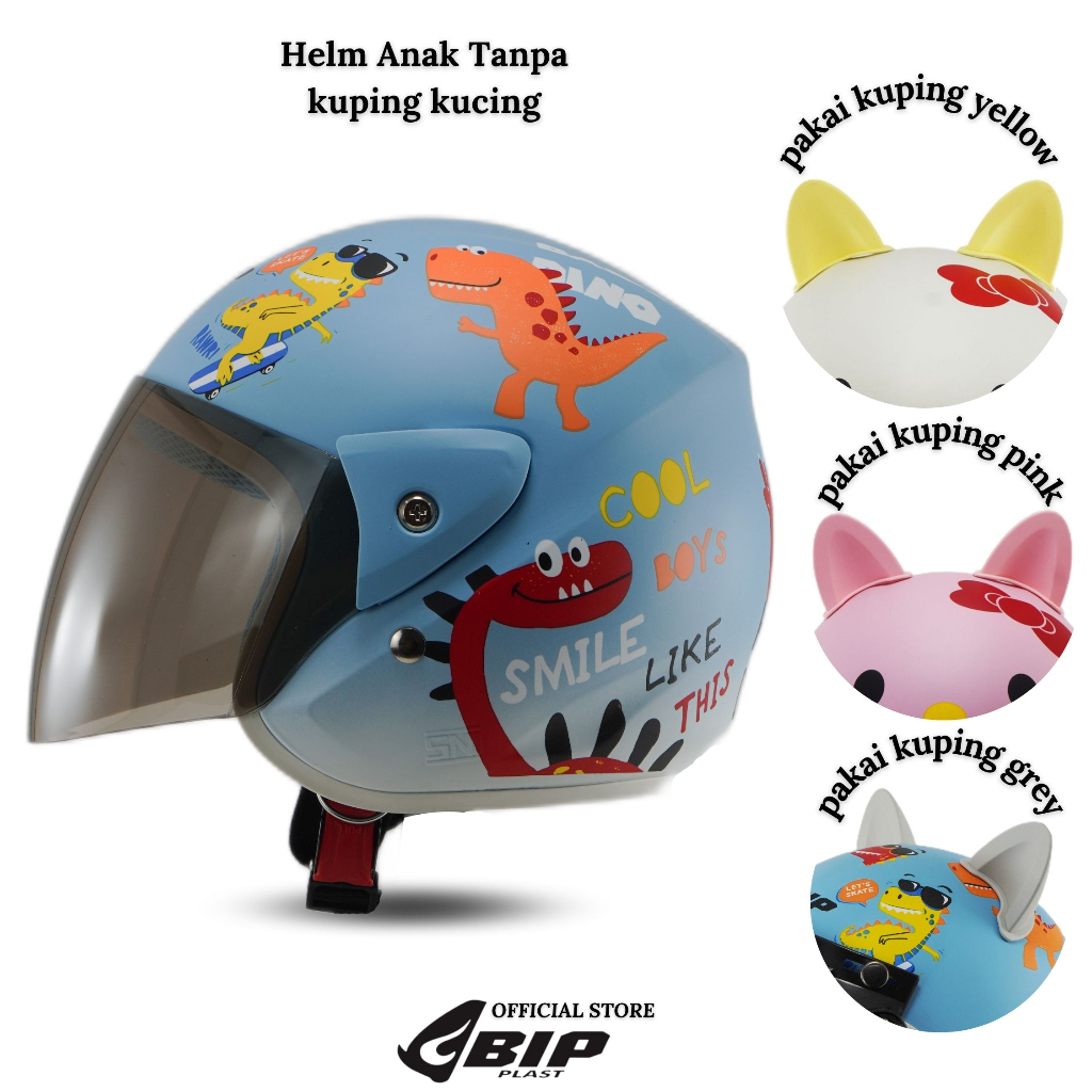 Jual Helm Anak BIP PLAST Helm anak retro bagus karakter dino motif ...