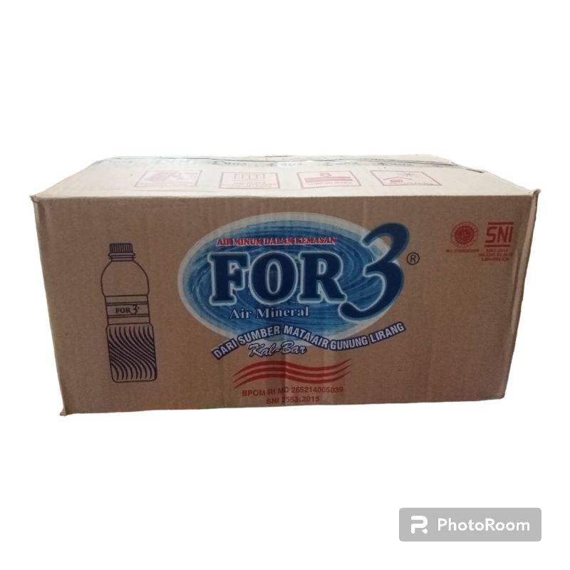 Jual For 3 Air Minum Kemasan Botol 330 ml , 1 dus isi 24 botol | Shopee ...