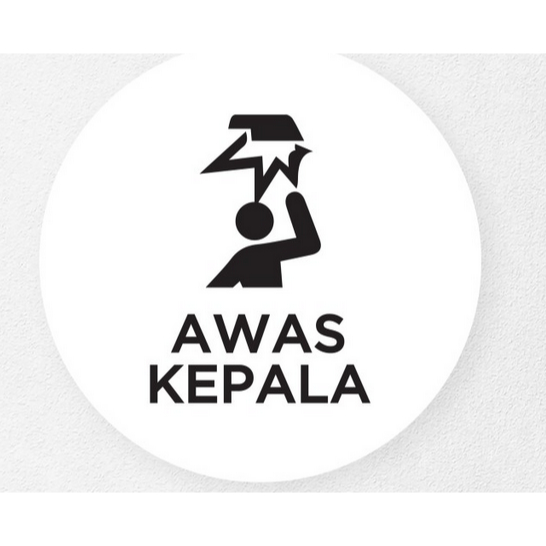 Jual Awas Kepala Sign Board Akrilik Signage Sticker Label Acrylic Rambu ...