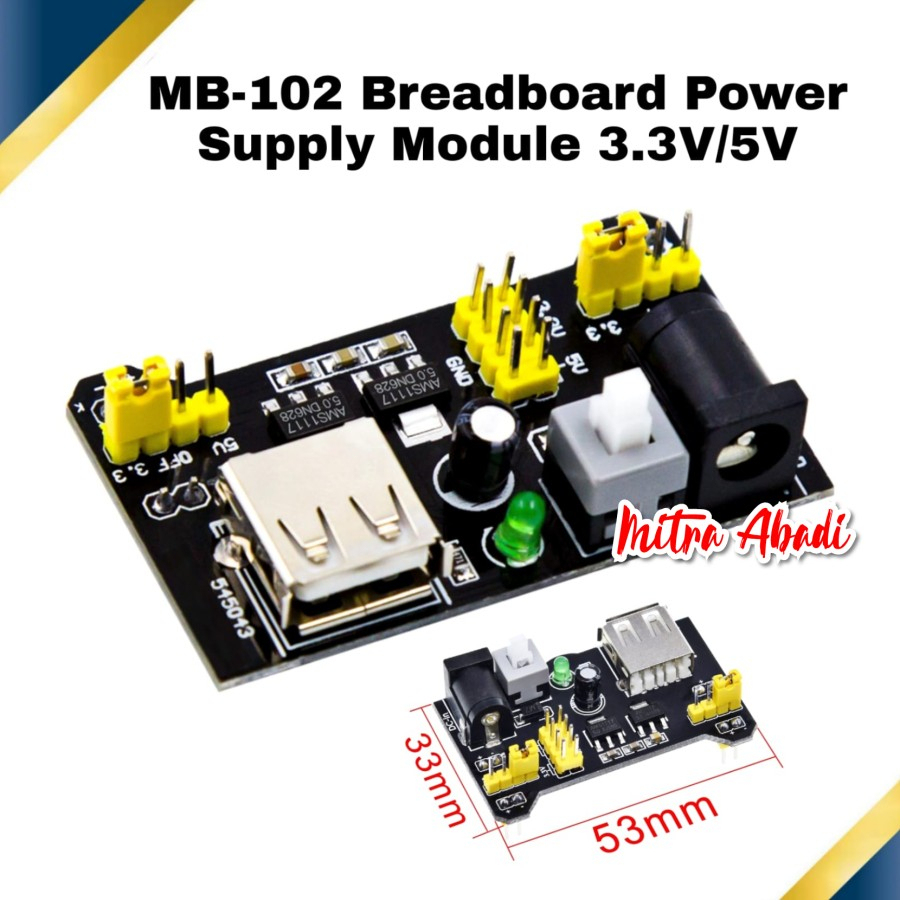 Jual MB-102 Breadbroad Power Supply Modul 3.3V/5V | Shopee Indonesia