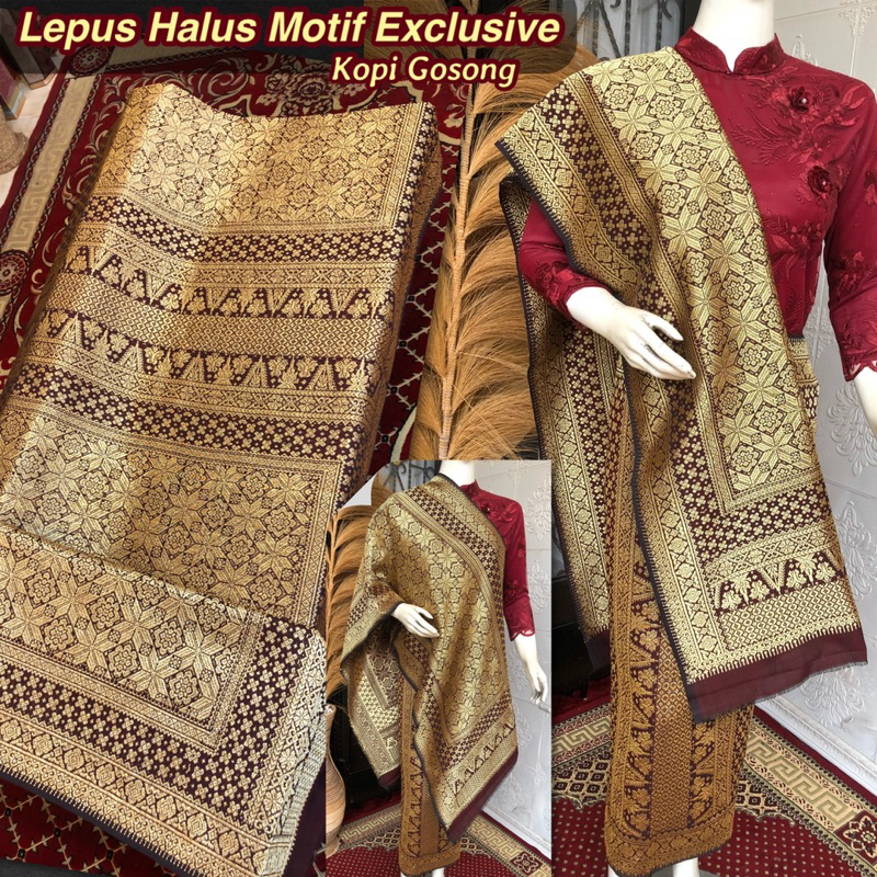 Jual Songket Lepus Halus Motif Exclusive BEST DEAL /Gebeng Maroon kopi gosong /Songket Tenun ...