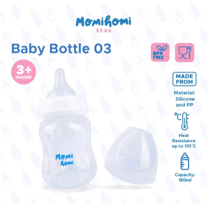 Jual Momi Homi Botol Dot Susu Bayi 03 180ml Wide Neck Baby Bottle PP ...