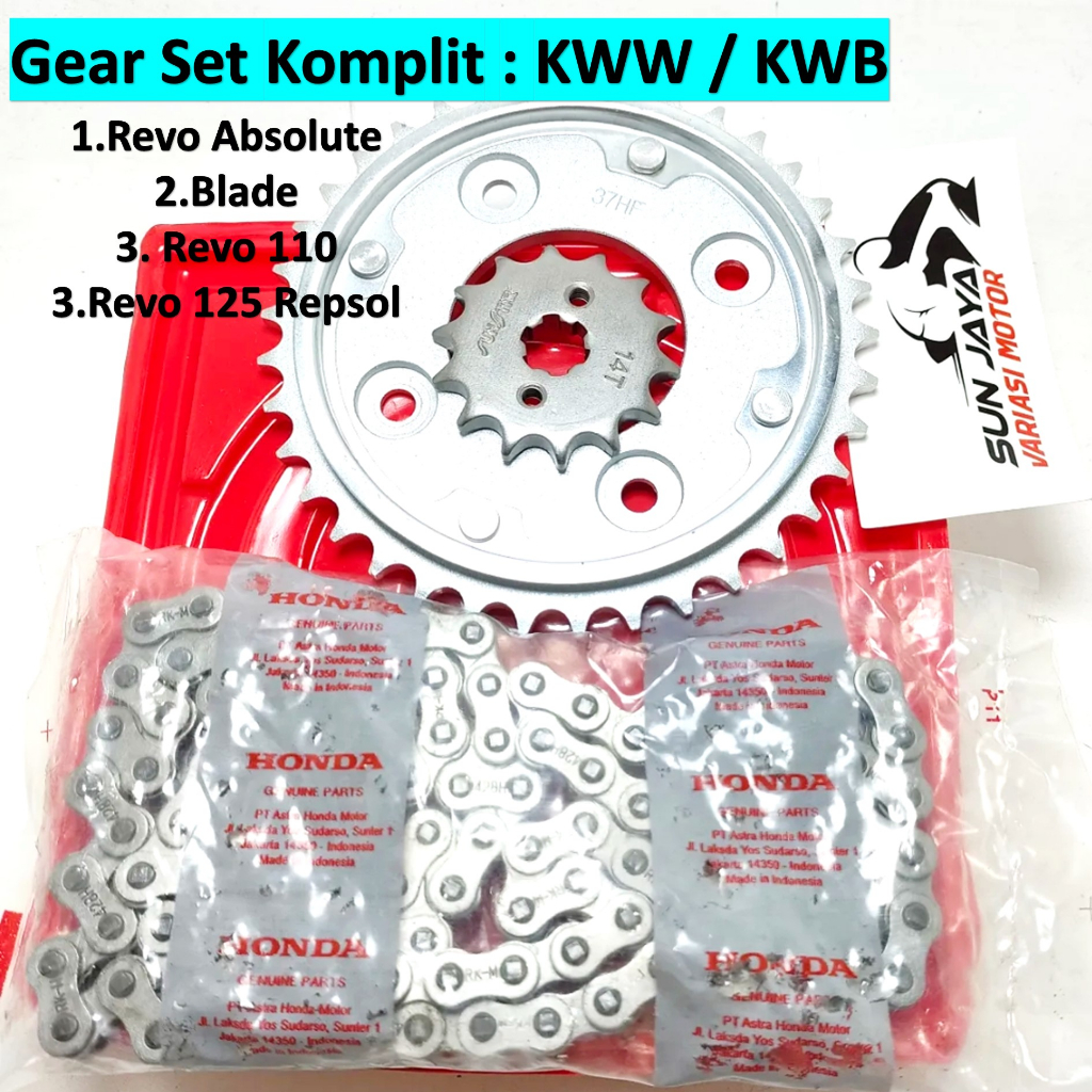 Jual Gear Set Sepaket Rantai Revo Absolute - Blade 110 - Blade New - Revo FIT-NEW KWW / KWB ...