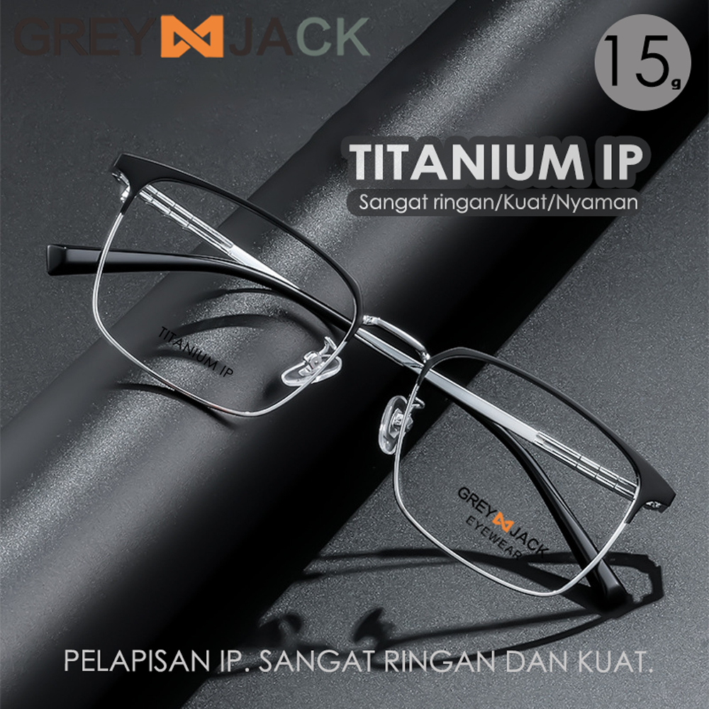 Jual Grey Jack Frame Kacamata Titanium Kotak Ringan dan Kokoh Model ...