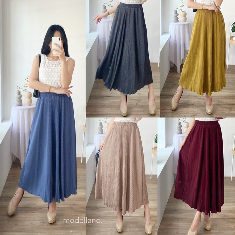 Jual ROK LEIA PLISKET MAYUNG ROK POLOS PANJANG TERBARU LIDI HYGET ...