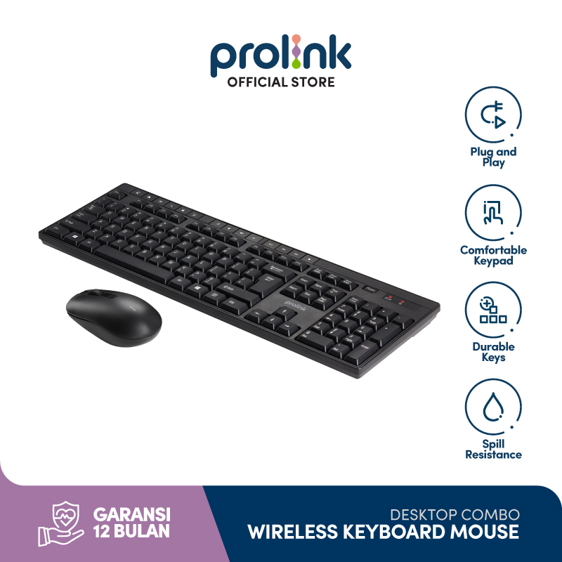 Jual Prolink Wireless Multimedia Keyboard Combo Full length l Optical ...