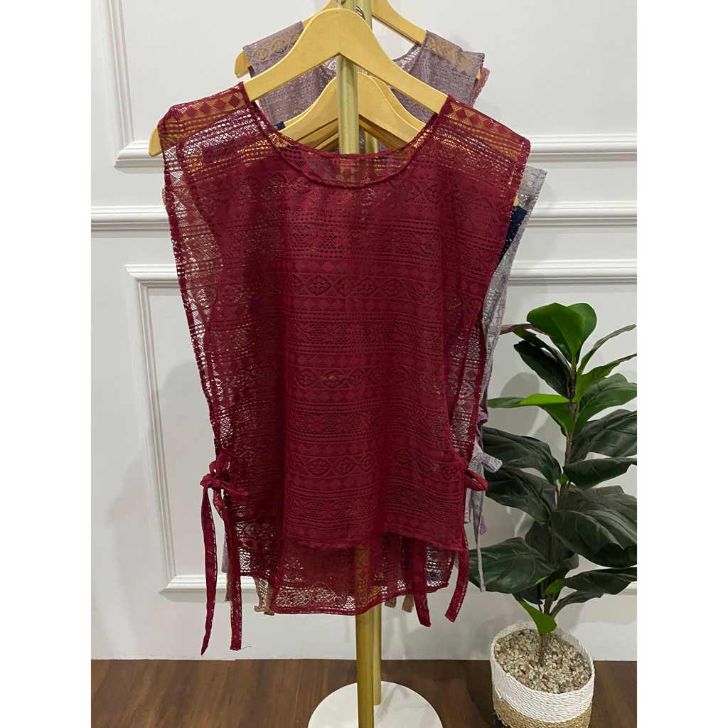 Jual VEST BURKAT TALI PREMIUM / VEST BRUKAT TALI/ LACE ROMPI BRUKAT ...