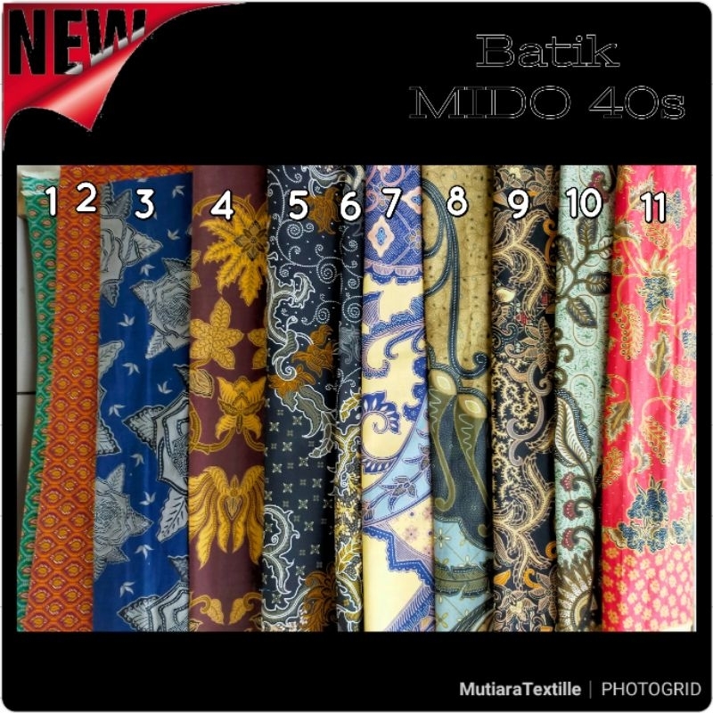Jual Bahan Batik Mido Halus 40s / Kain Batik Katun Halus 40s by MIDO Per 1/2meter = 50 cm = 0,5 ...