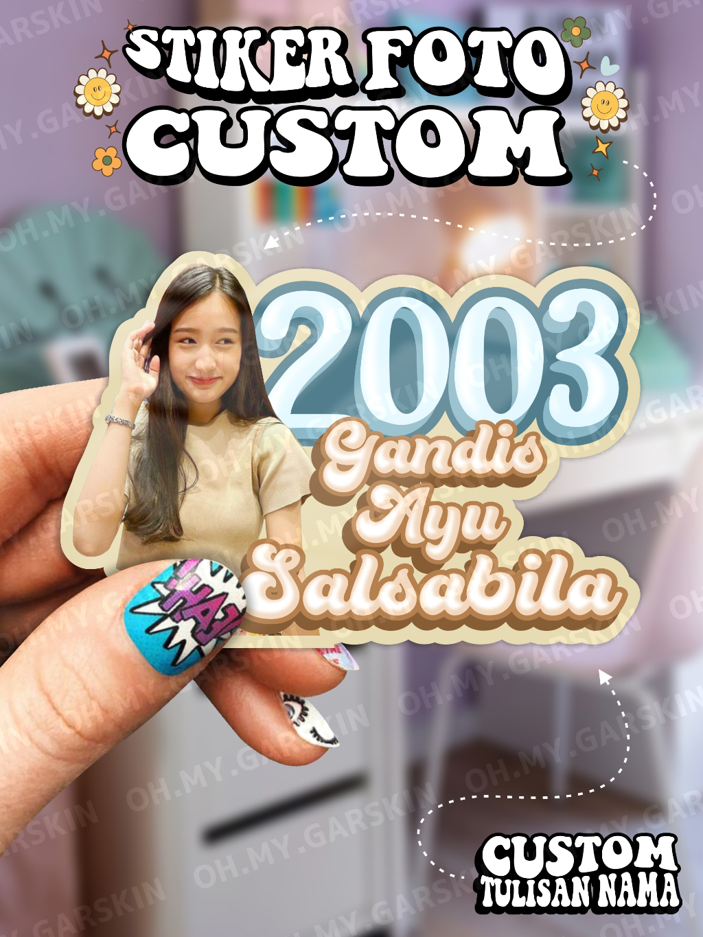 Jual Stiker Foto dan Tulisan Nama Custom - Cetak Photo Stiker ...