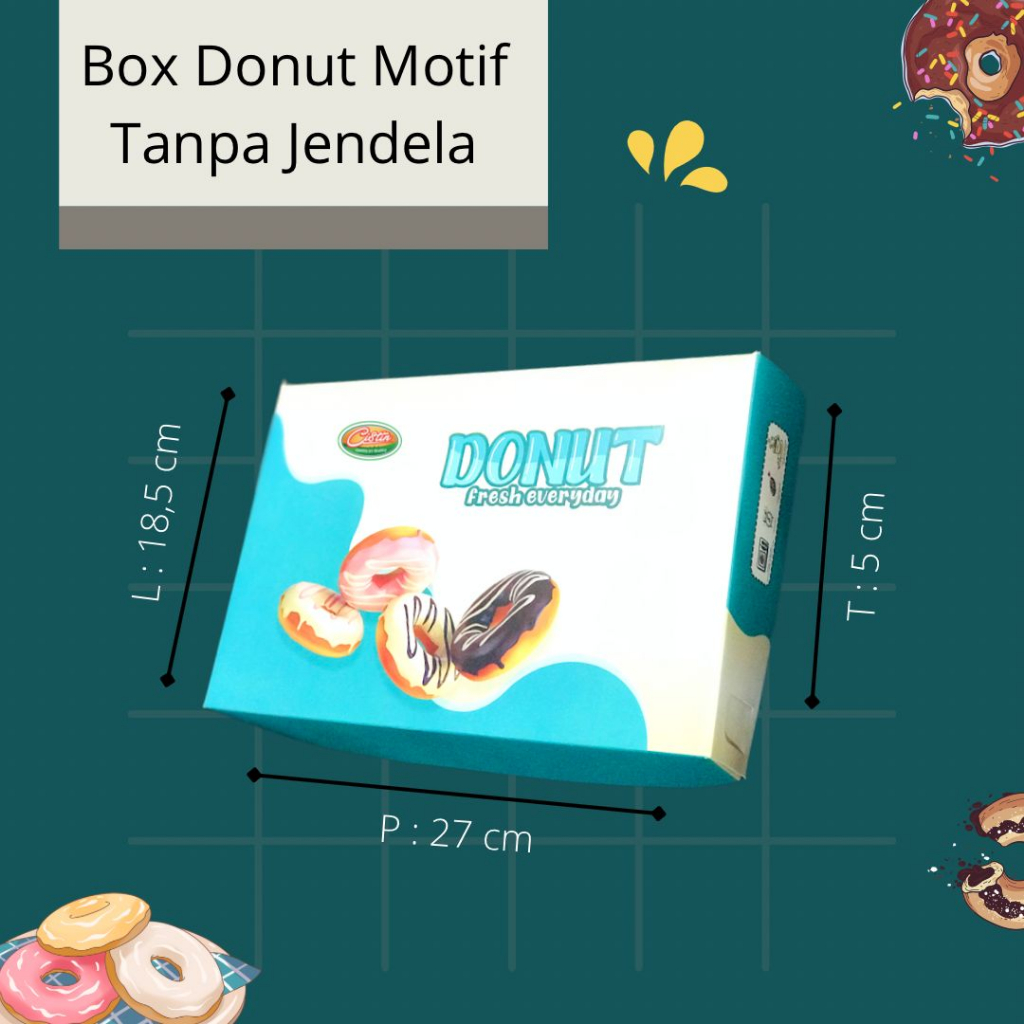 Jual BOX DONUT MOTIF BIRU TANPA JENDELA PCS | Shopee Indonesia