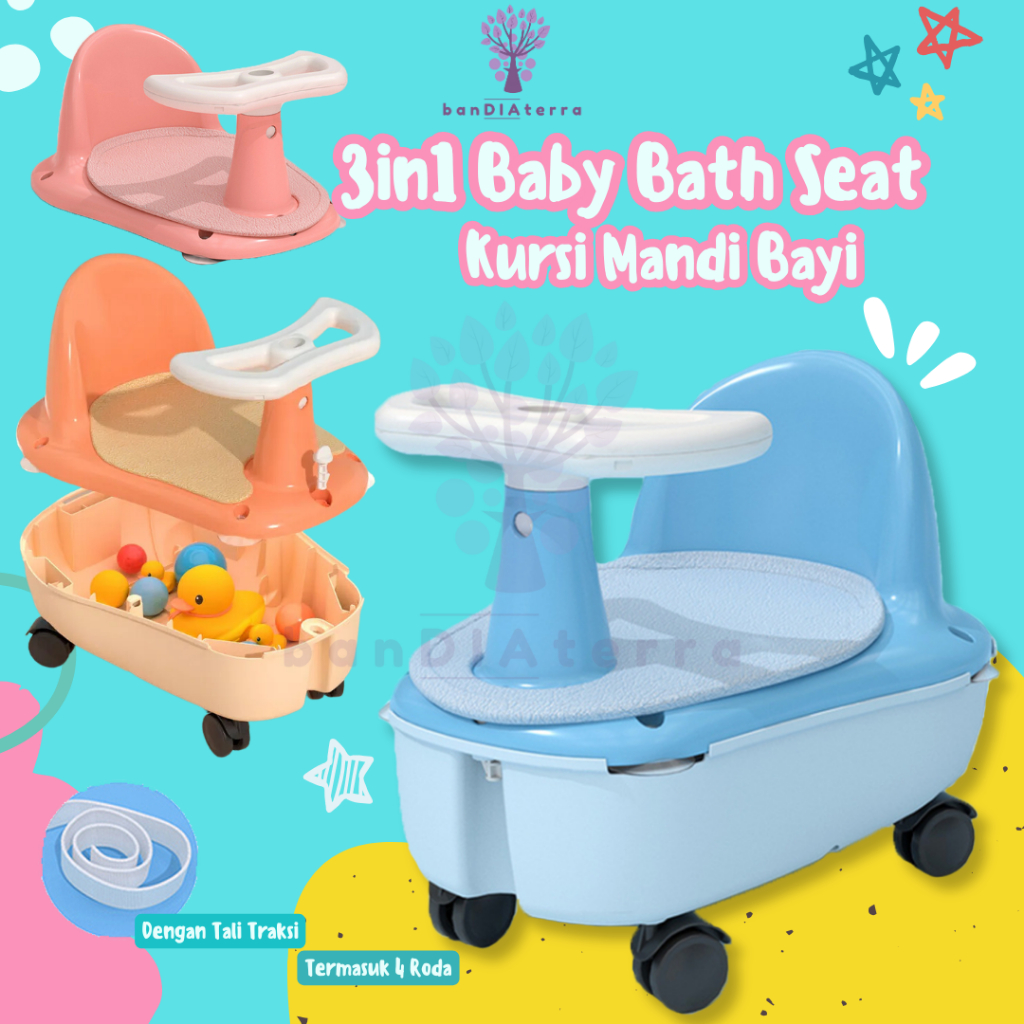 Jual Bandiaterra 3in1 Portable Baby Bath Seat / Kursi Mandi Bayi ...