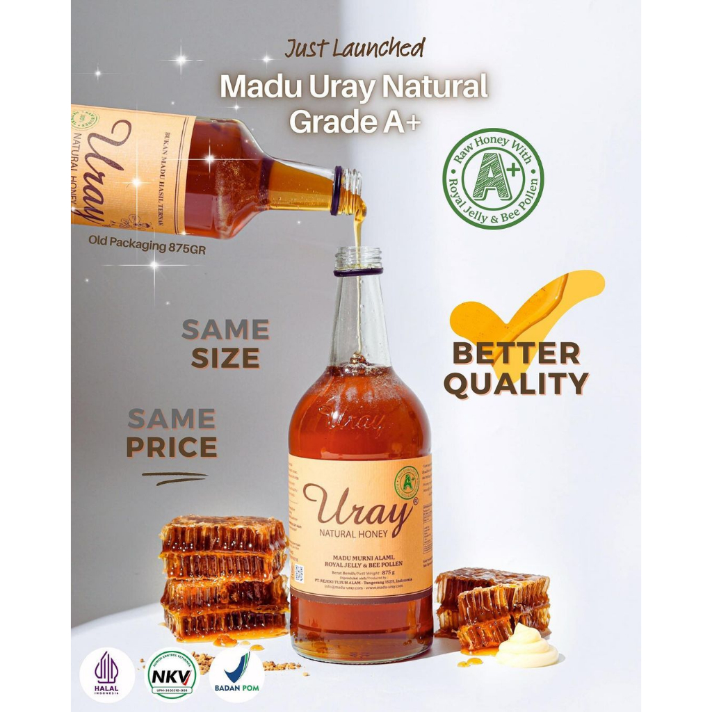 Jual madu uray 875 GR/ 660 ML MADU ASLI kemasan baru | Shopee Indonesia